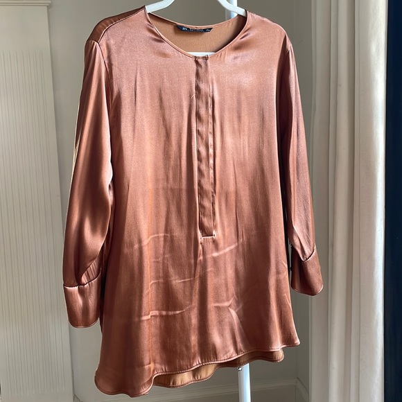 Zara | Tops | Zara Satin Tunic Xxl | Poshmark